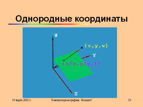 Однородные координаты Однородные координаты